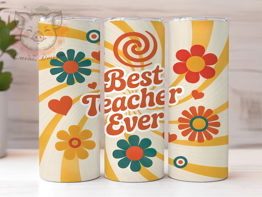 Retro Teacher Appreciation Tumbler Wrap, Retro Style, Teacher ...