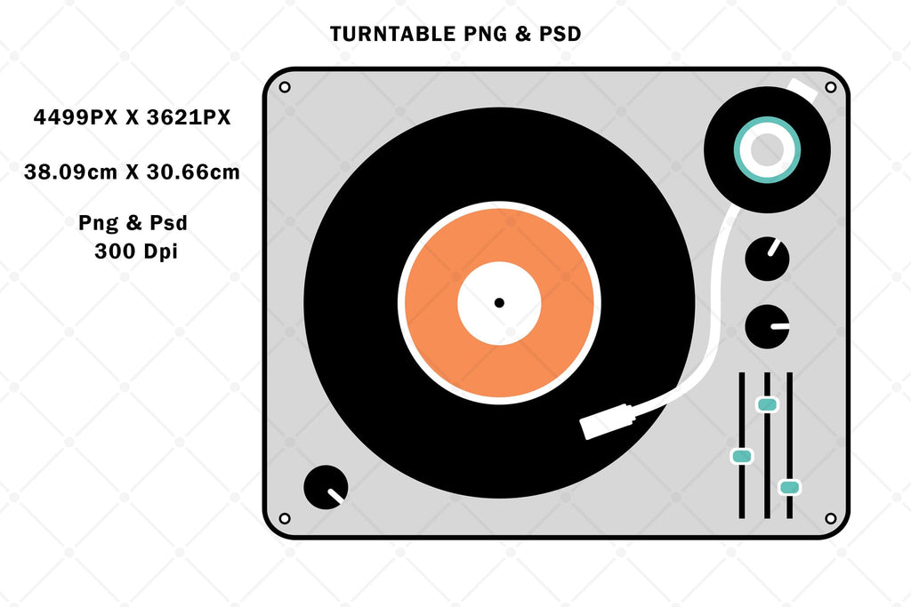 Retro Vinyl Music Record Turntable Png & Psd - So Fontsy