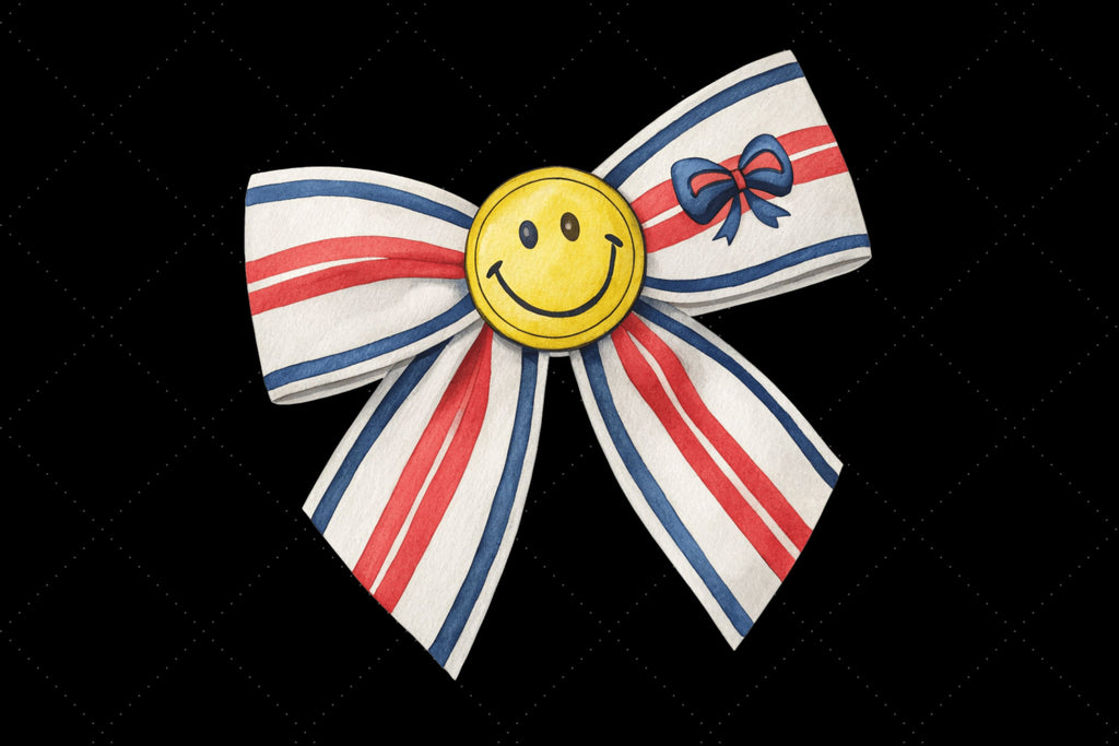Retro Yellow Smiley Coquette Bow Clipart, retro smiley bow, yellow ...