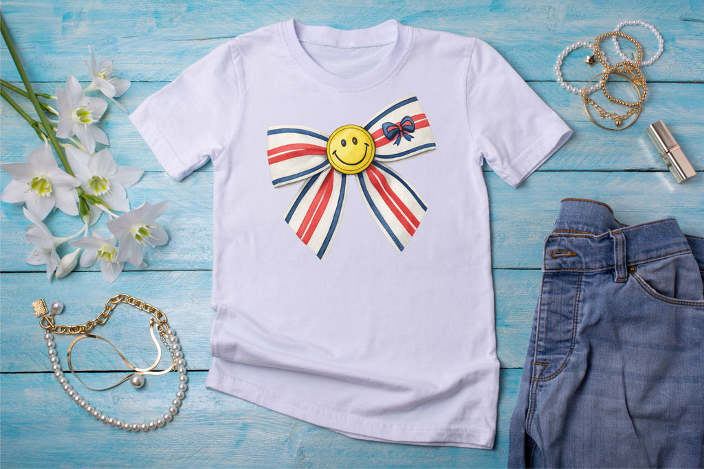 Retro Yellow Smiley Coquette Bow Clipart, retro smiley bow, yellow ...