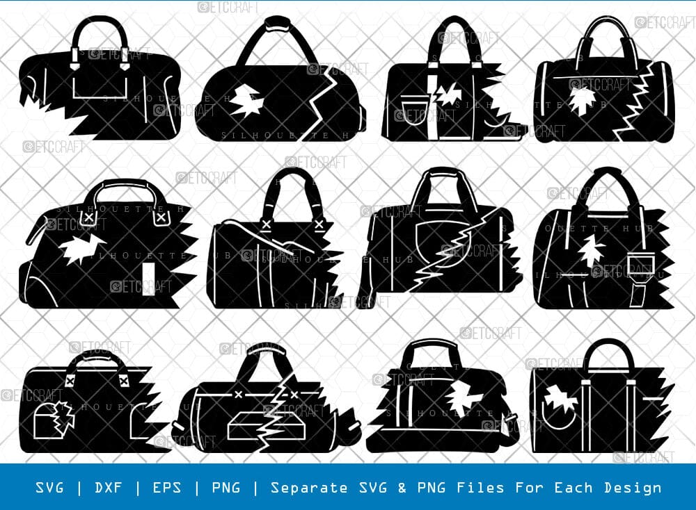 Ripped Bag Silhouette Svg Cricut Cut Files Png Bundle - So Fontsy