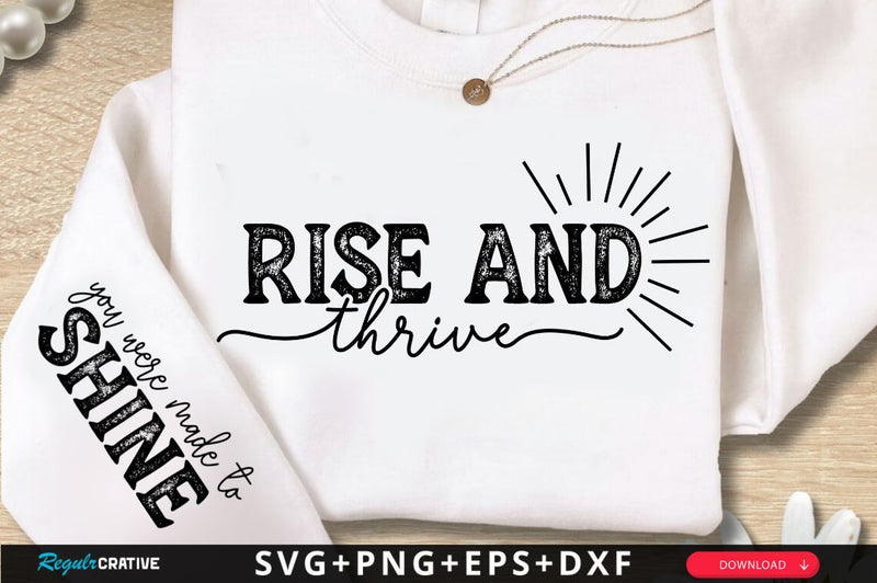 Rise And Thrive Sleeve SVG Design - So Fontsy