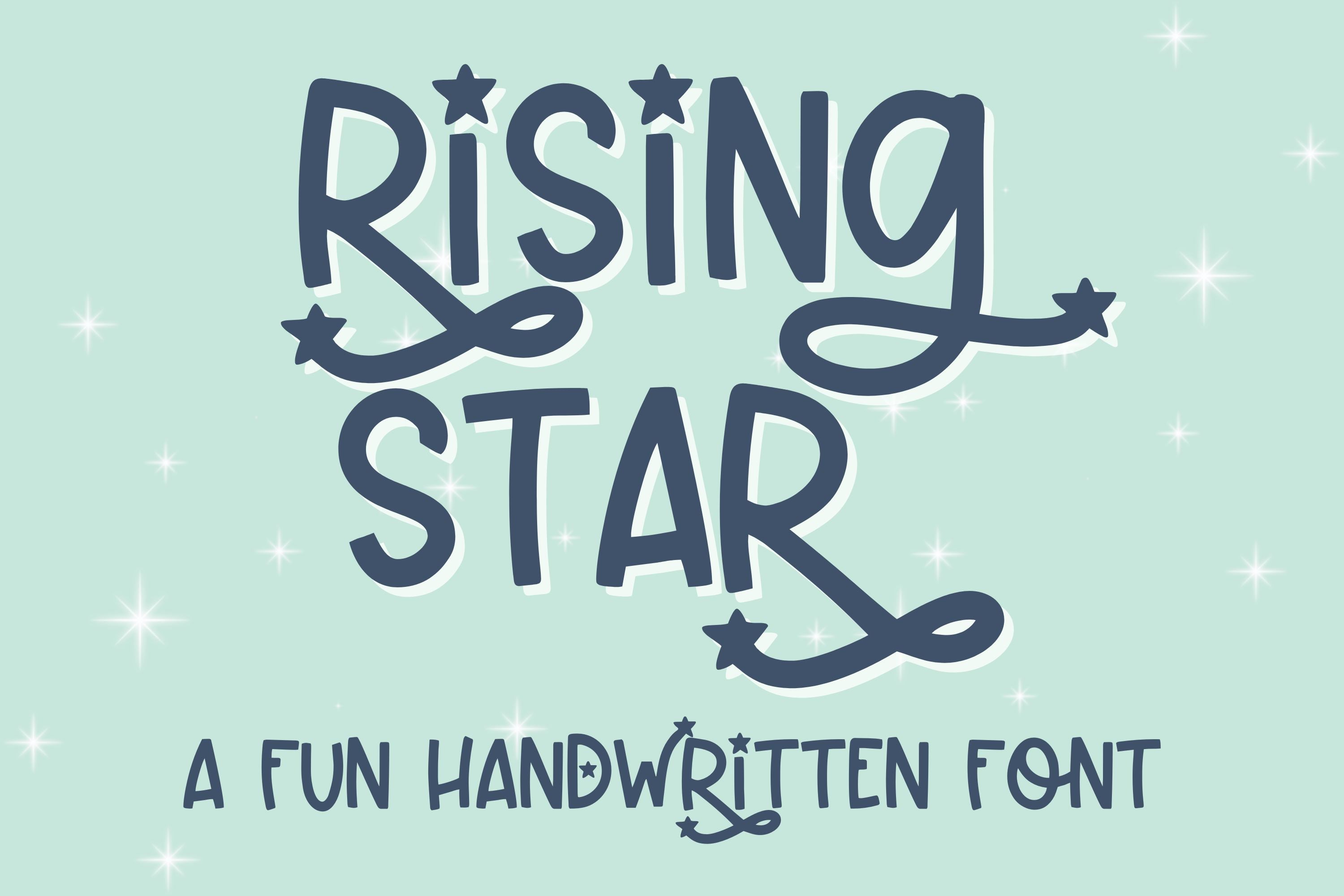 Rising Star, Cute Handwritten Font with Stars - So Fontsy