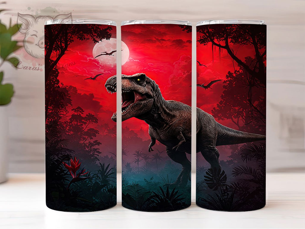 Roaring T-Rex 3D Dinosaur Tumbler Wrap, Dinosaur Tumbler Design, 3D ...