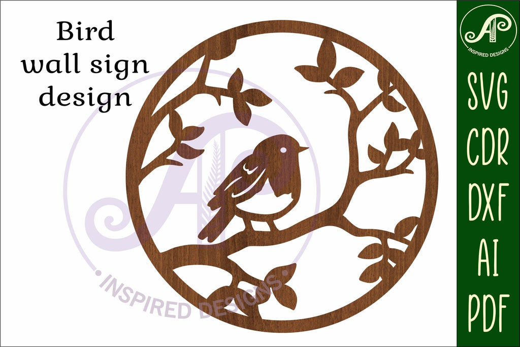Robin bird wall art sign, SVG file. vector file - So Fontsy