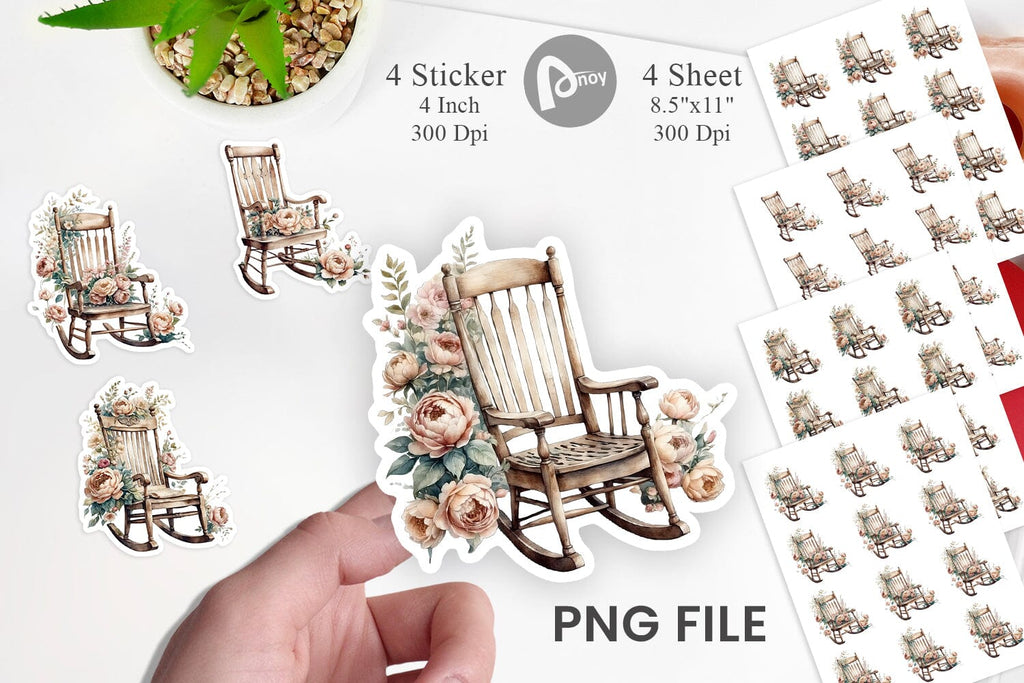 Rocking Chair Sticker - So Fontsy