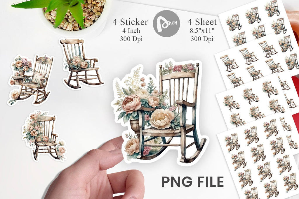 Rocking Chair Sticker - So Fontsy