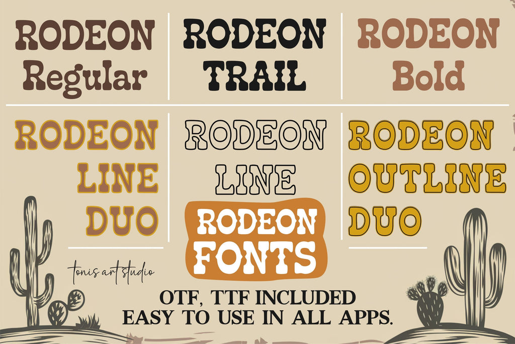 Rodeo Font Bundle | Western Display Serif Font Duo Pack - So Fontsy