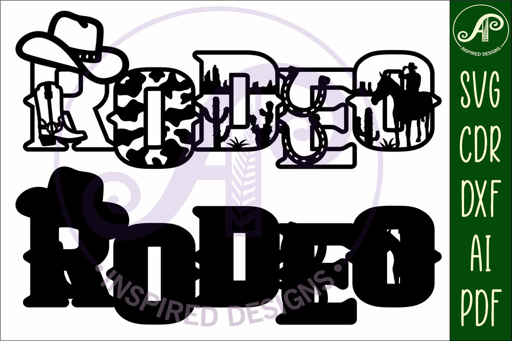 Rodeo layered wall sign svg laser cut file - So Fontsy