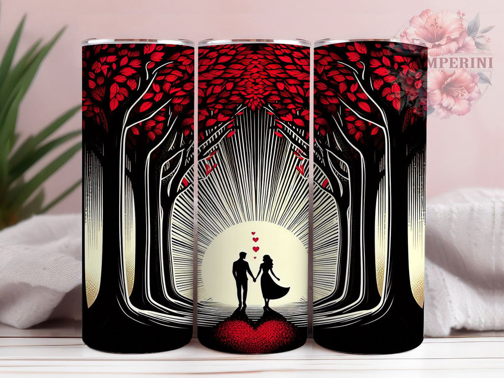 Romantic Couple Anniversary Tumbler, His and Hers Pattern, Romantic ...