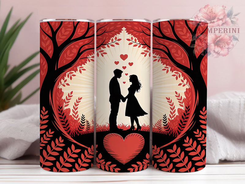 Romantic Couple Anniversary Tumbler, His and Hers Pattern, Romantic ...