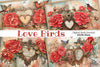 Romantic Valentine Birds Digital Junk Journal Double Pages - So Fontsy