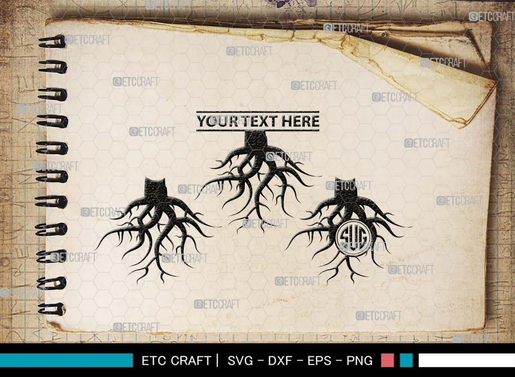 Roots Monogram, Roots Silhouette, Roots SVG, Tree Roots Svg, Family ...