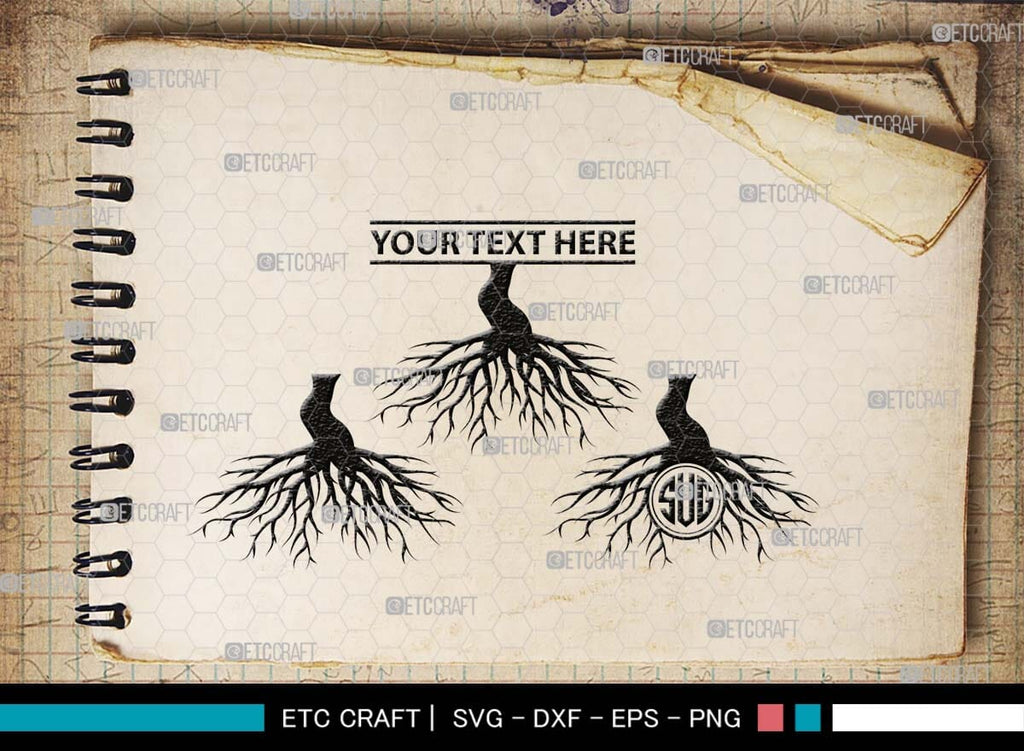 Roots Monogram, Roots Silhouette, Roots SVG, Tree Roots Svg, Family ...
