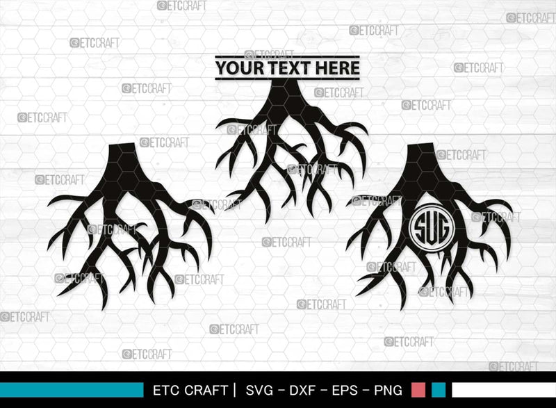 Roots Monogram, Roots Silhouette, Roots SVG, Tree Roots Svg, Family ...