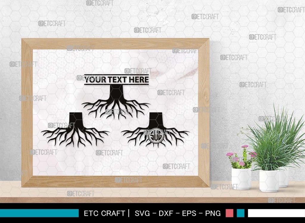 Roots Monogram, Roots Silhouette, Roots SVG, Tree Roots Svg, Family ...