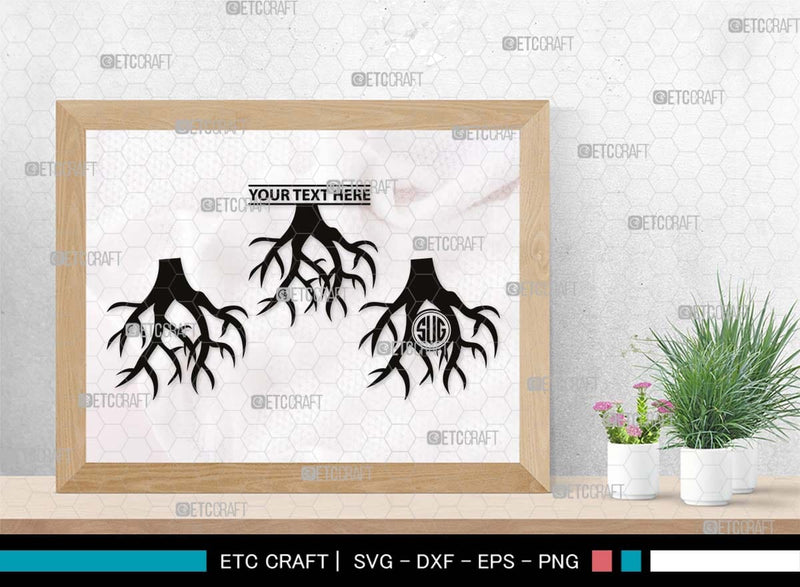 Roots Monogram, Roots Silhouette, Roots SVG, Tree Roots Svg, Family ...