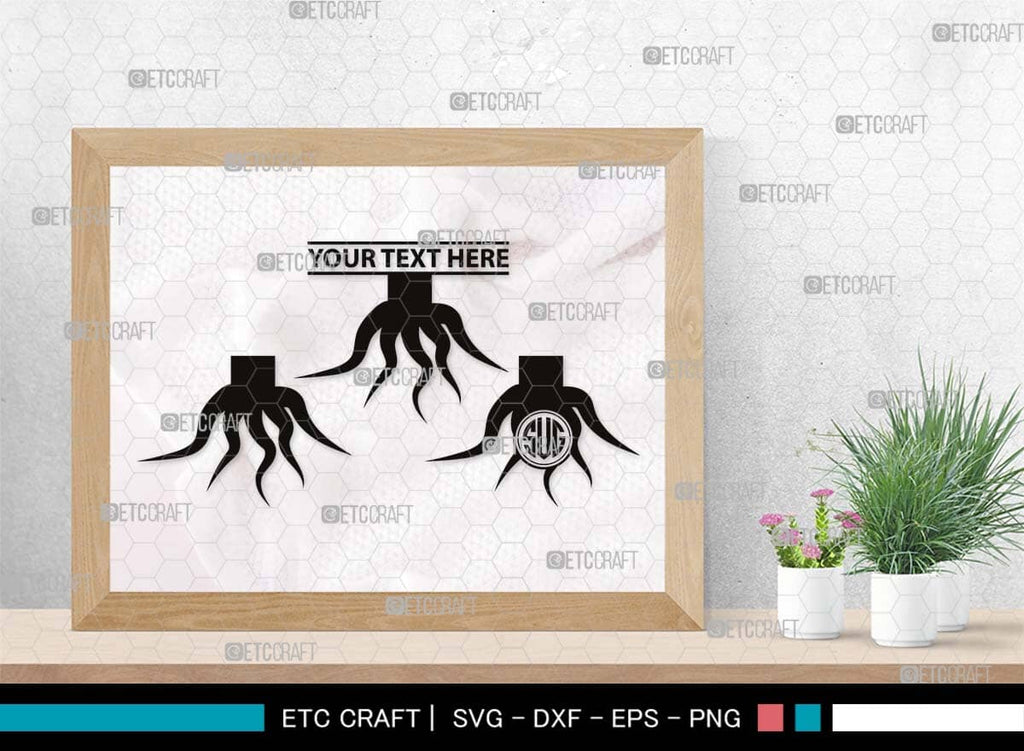 Roots Monogram, Roots Silhouette, Roots SVG, Tree Roots Svg, Family ...