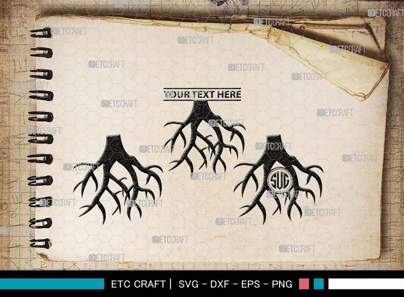 Roots Monogram, Roots Silhouette, Roots SVG, Tree Roots Svg, Family ...