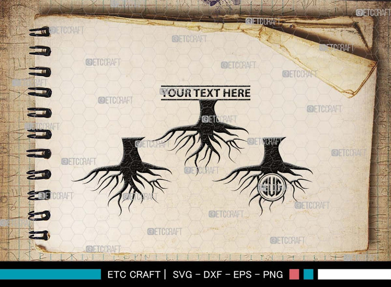 Roots Monogram, Roots Silhouette, Roots SVG, Tree Roots Svg, Family ...