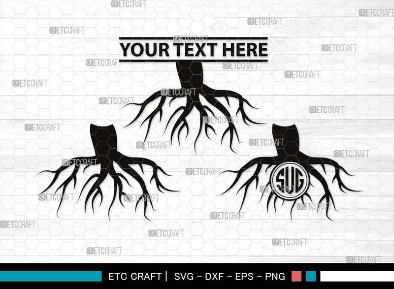 Roots Monogram, Roots Silhouette, Roots SVG, Tree Roots Svg, Family ...