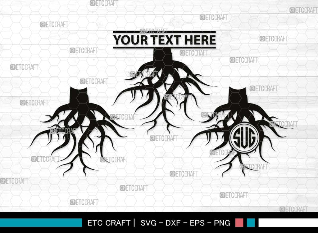 Roots Monogram, Roots Silhouette, Roots SVG, Tree Roots Svg, Family ...