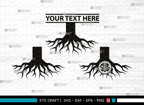 Roots Monogram, Roots Silhouette, Roots SVG, Tree Roots Svg, Family ...