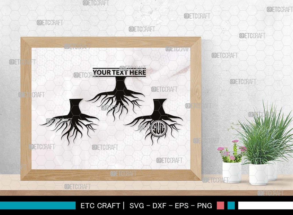 Roots Monogram, Roots Silhouette, Roots SVG, Tree Roots Svg, Family ...