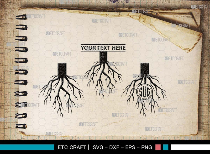 Roots Monogram, Roots Silhouette, Roots SVG, Tree Roots Svg, Family ...