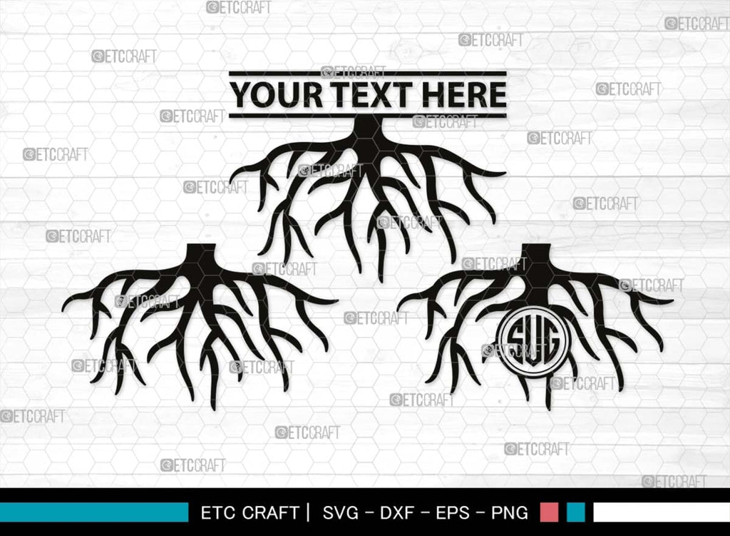 Roots Monogram, Roots Silhouette, Roots SVG, Tree Roots Svg, Family ...