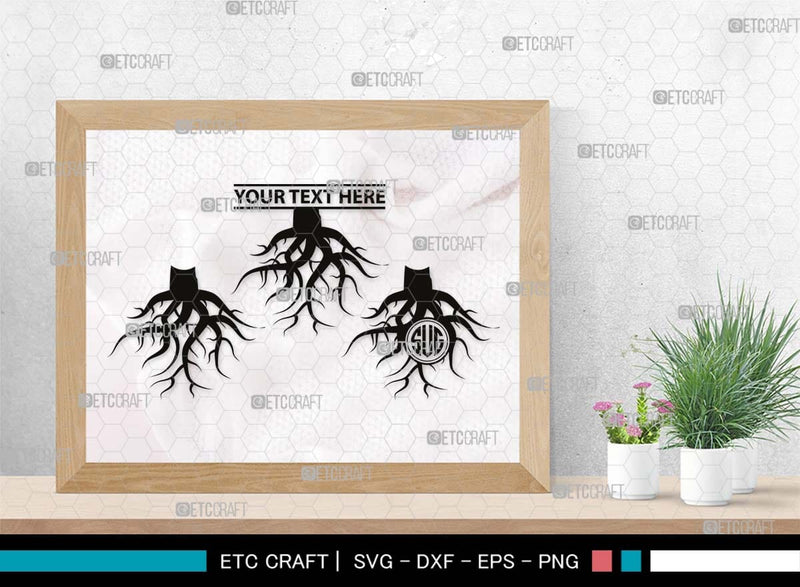 Roots Monogram, Roots Silhouette, Roots SVG, Tree Roots Svg, Family ...