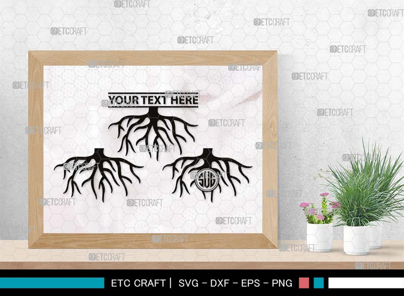 Roots Monogram, Roots Silhouette, Roots SVG, Tree Roots Svg, Family ...