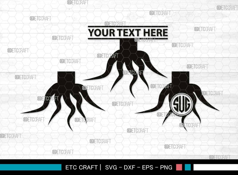 Roots Monogram, Roots Silhouette, Roots SVG, Tree Roots Svg, Family ...