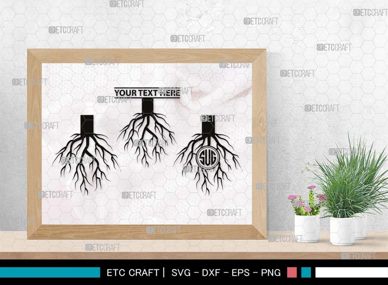 Roots Monogram, Roots Silhouette, Roots SVG, Tree Roots Svg, Family ...