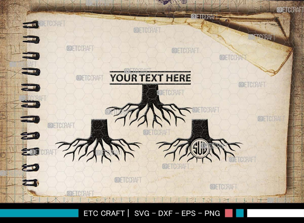 Roots Monogram, Roots Silhouette, Roots SVG, Tree Roots Svg, Family ...