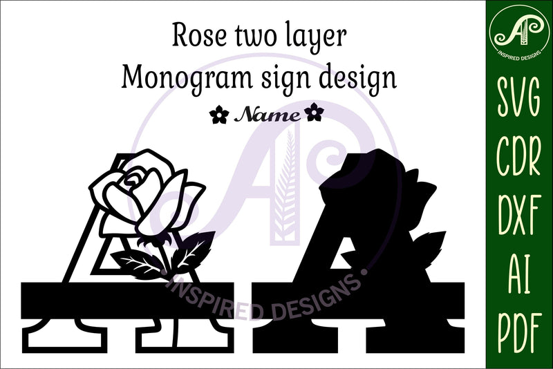 Rose Capital Monogram Letter A SVG - So Fontsy