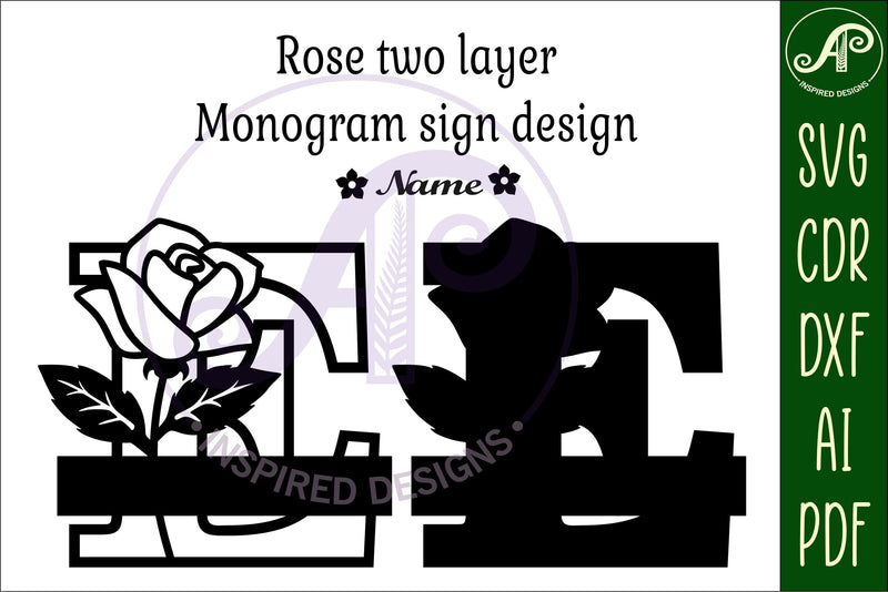 Rose Capital Monogram Letter E SVG - So Fontsy