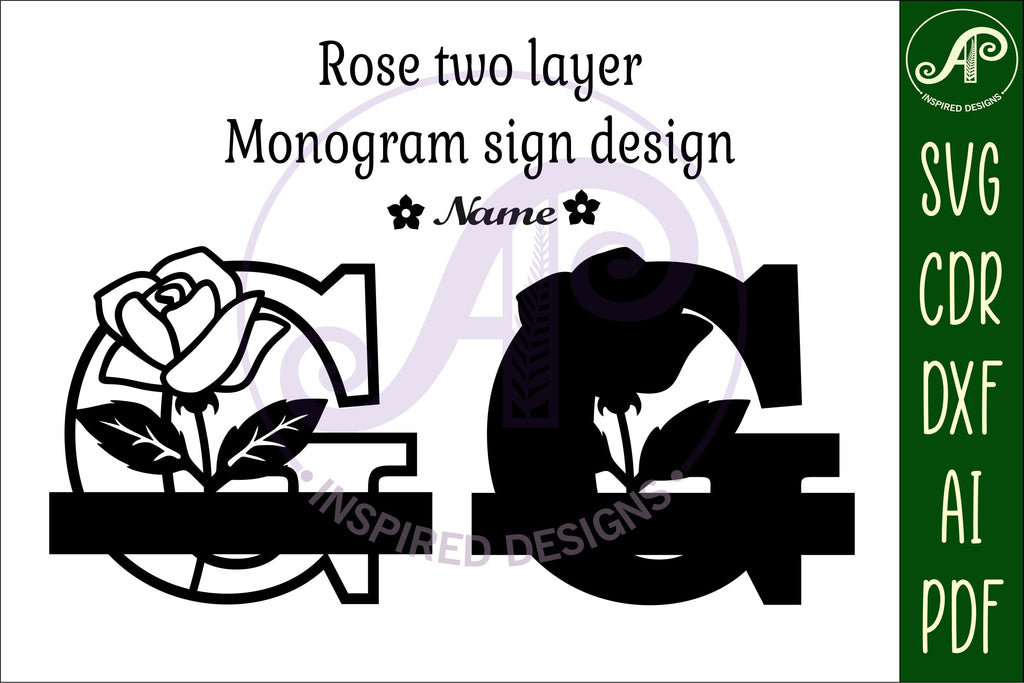 Rose Capital Monogram Letter G SVG - So Fontsy