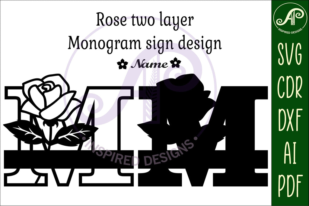 Rose Capital Monogram Letter M SVG - So Fontsy