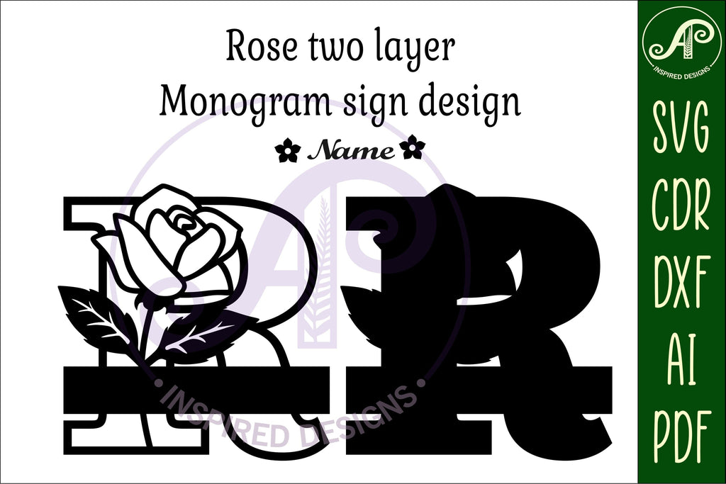 Rose Capital Monogram Letter R SVG - So Fontsy