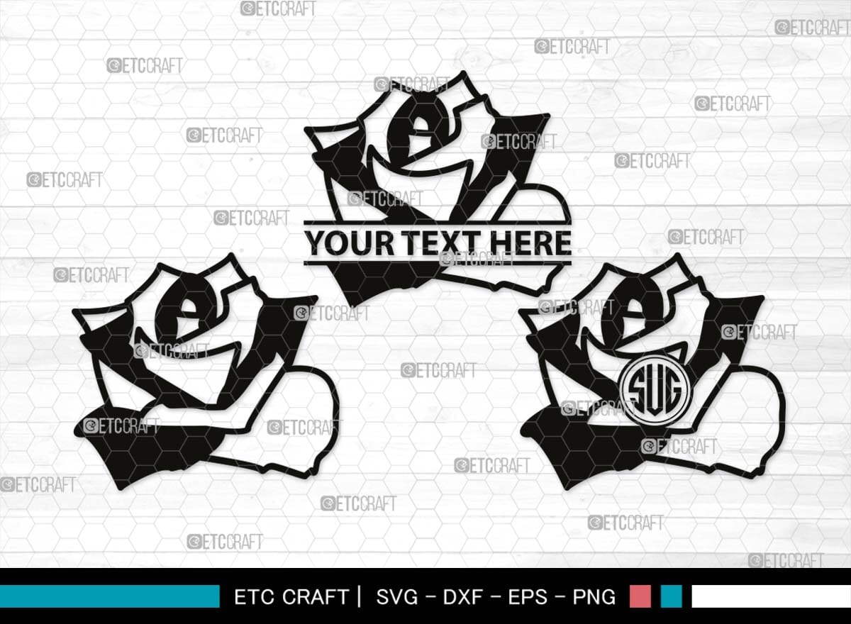 Rose Monogram, Rose Silhouette, Rose SVG, Flower Svg, Floral Svg ...