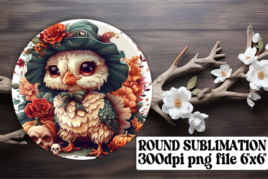 Round Design Autumn Turkey Sublimation PNG - So Fontsy