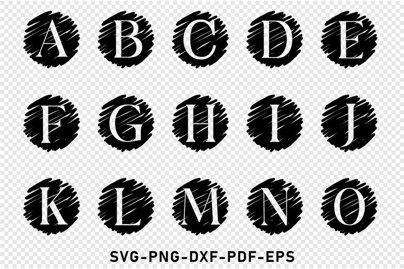 Round Distressed Font SVG Designs, Grunge Alphabet Monogram Letters ...