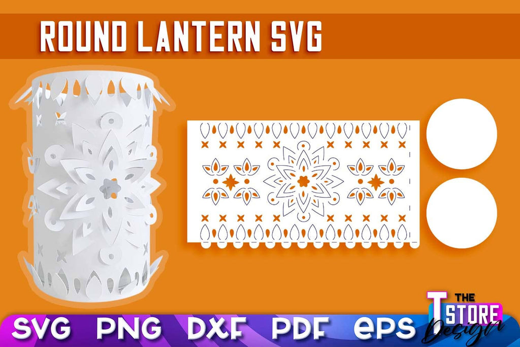 Round Lantern Papercut SVG | Paper Lantern SVG | Night Light Design ...