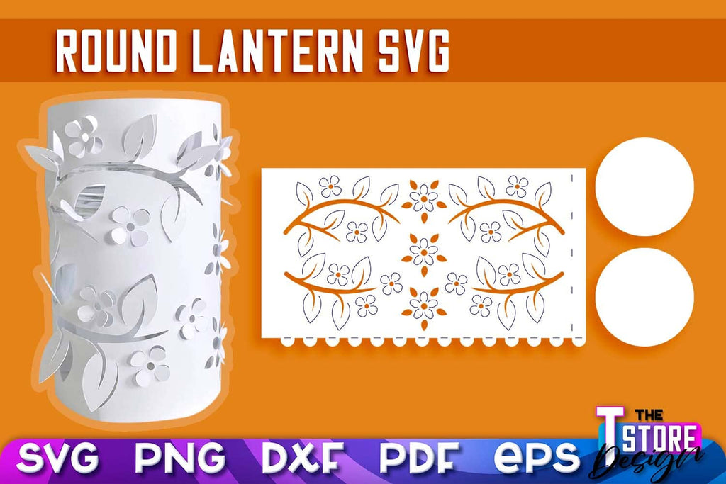 Round Lantern Papercut SVG | Paper Lantern SVG | Night Light Design ...
