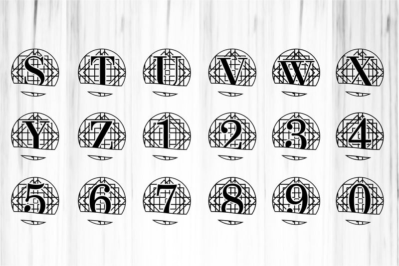 Round Monogram Split Letters SVG Cut Files Designs, Family Name Sign ...