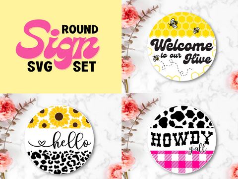 Round Sign SVG Set | Door Sign - So Fontsy