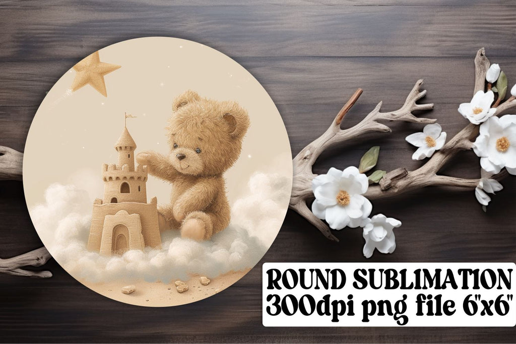 Round Teddy Bear Circle Ornament Delights - So Fontsy