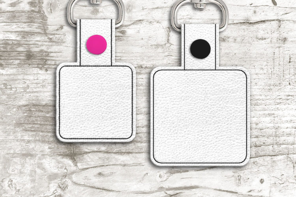 Rounded Square Blank ITH Key Fob Applique Embroidery - So Fontsy