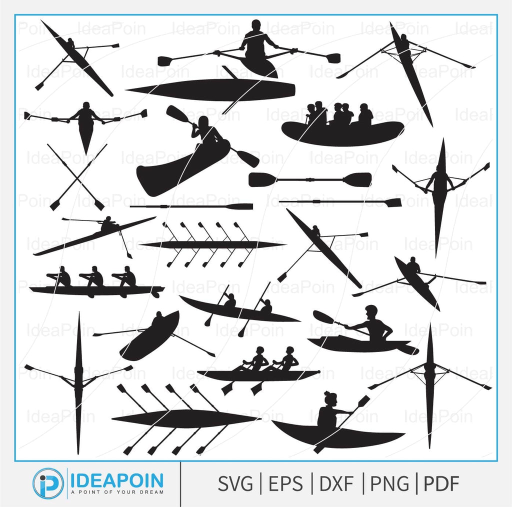 Rowing SVG, Rowing SVG Bundle, Rowing Oar Svg, Rowing Silhouette, kayak ...